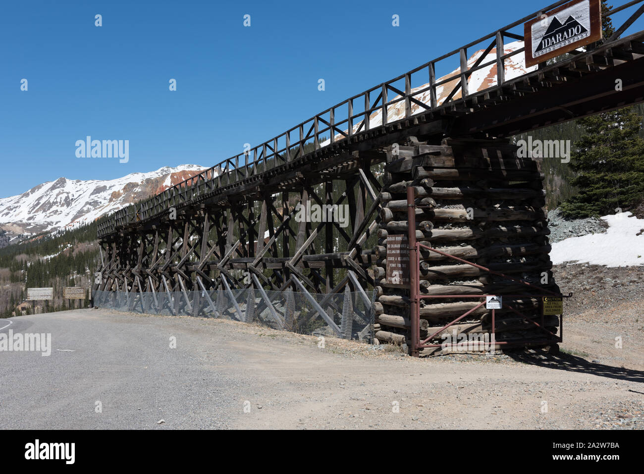 Remnants of the old Idarado gold mine operation along the Million ...
