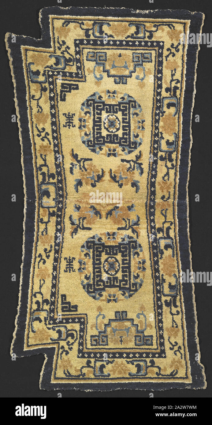 saddle rug, 1800-1825, wool, cotton, 53-1/16 x 26-1/4 in., Textile and ...