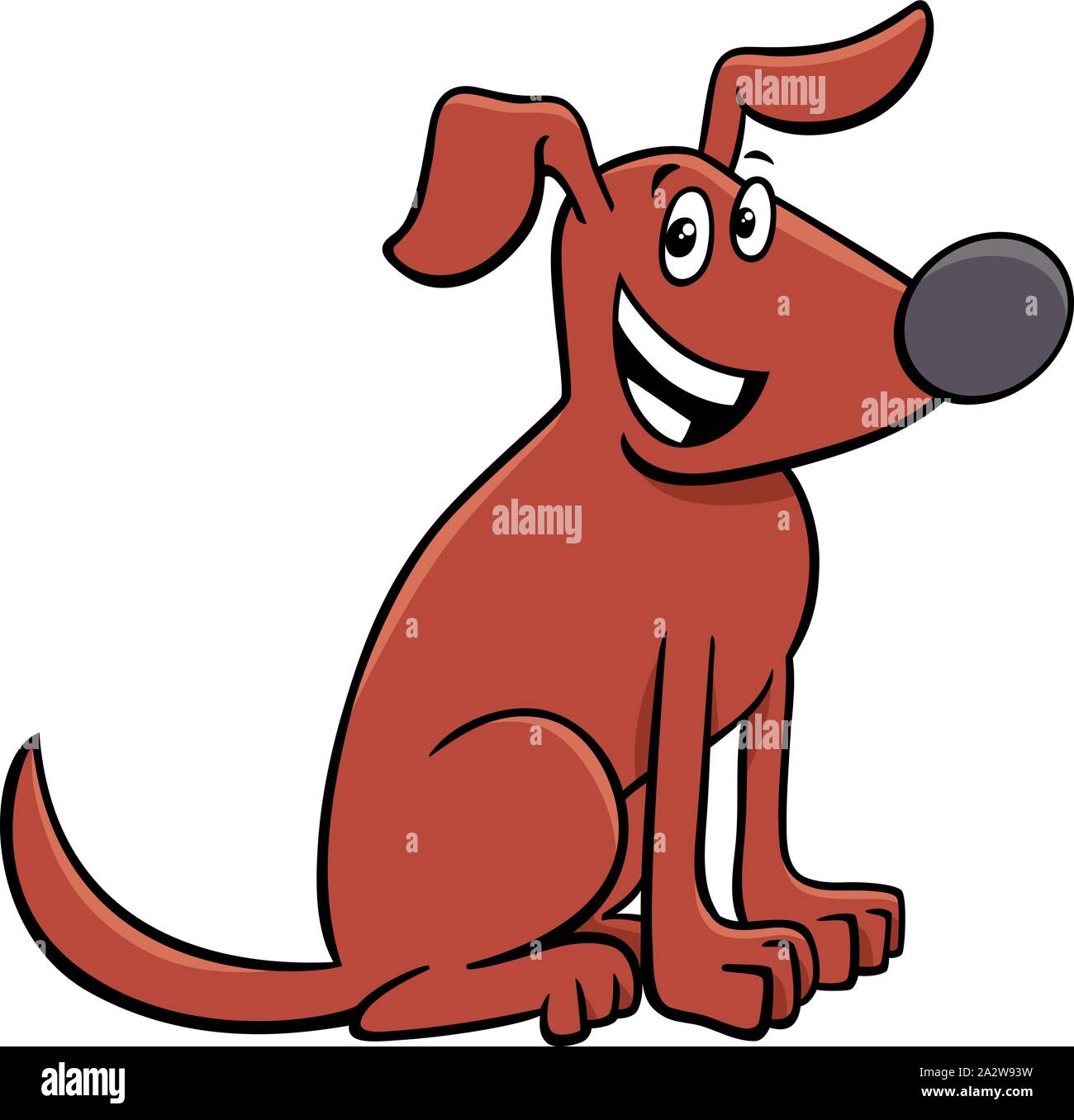 Cartoon Illustration of Funny Brown Dog or Puppy Comic Animal Character ...