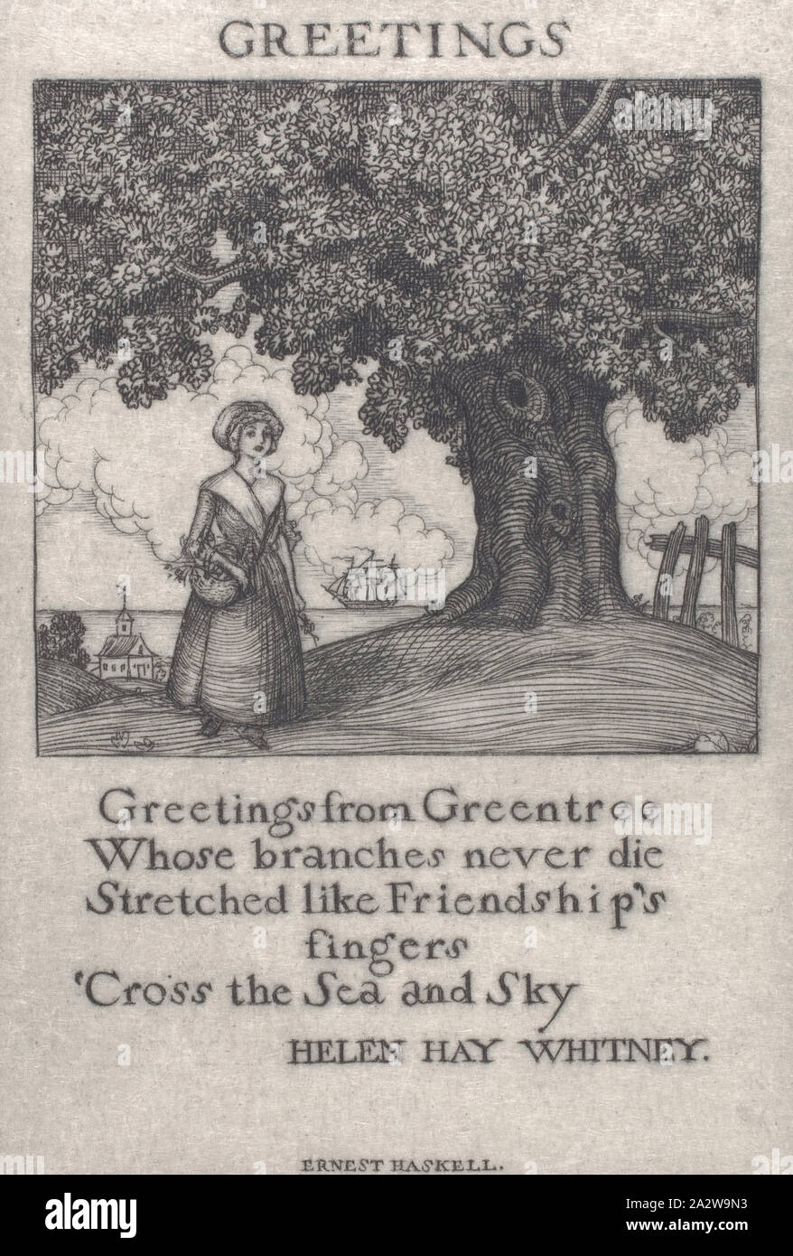 Greeting Card - Helen Hay Whitney, Ernest Haskell (American, 1876-1925 ...