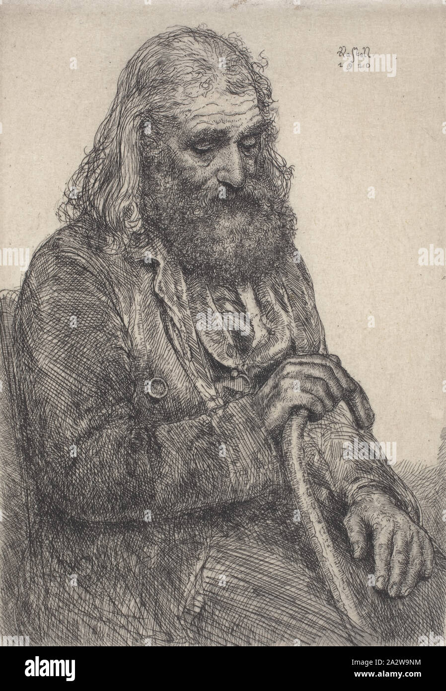 Old Man, Seated, Ernest Haskell (American, 1876-1925), 1910, etching, 5 ...