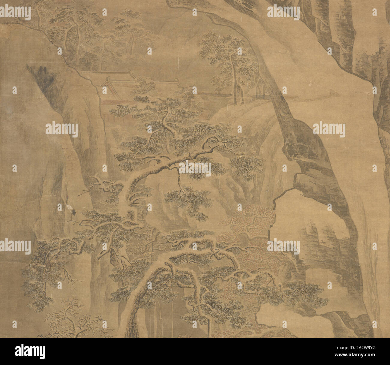 Crane and Traveler in Winter Landscape, School of Zhe (Chinese), Ming ...