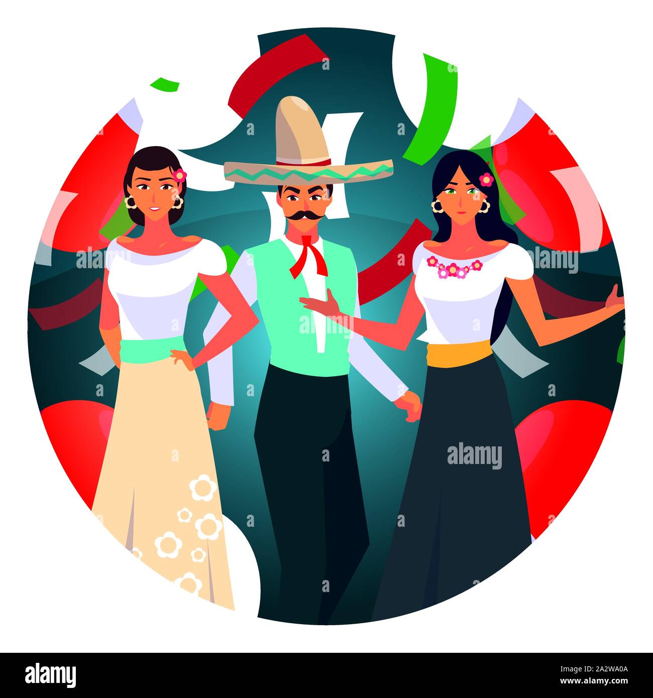 Mexican couple design, Mexico culture tourism landmark latin and party ...