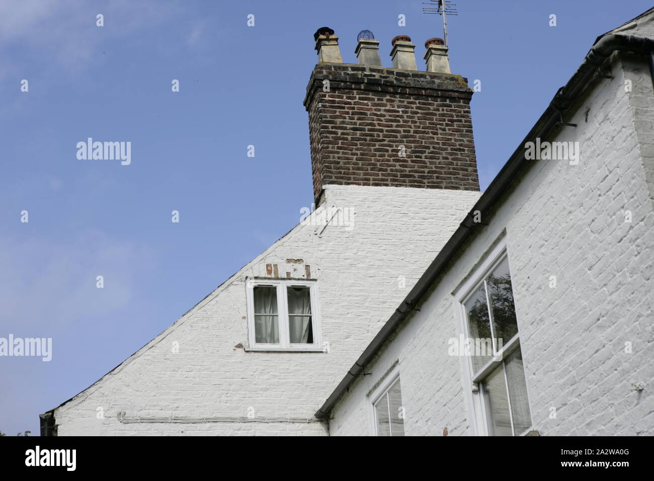 Georgian Manor House Roof Line with Windows, Chimney Stack and Pots ...