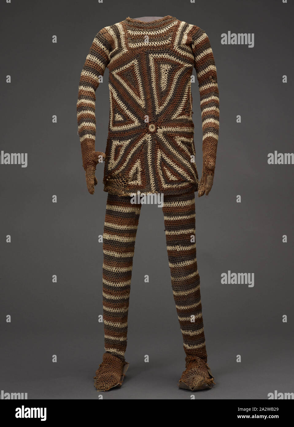 masquerade garment, Chokwe people, mid-20th century, raffia, leather ...