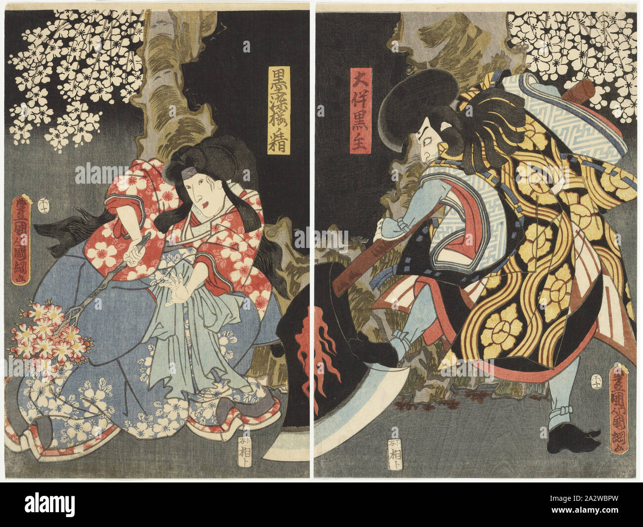 Struggle between Sumizome, Spirit of the Cherry Tree, and Kuronushi ...