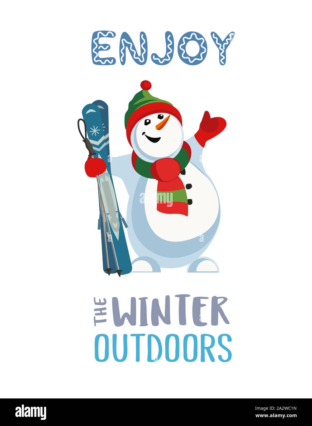 Season motivation quote Enjoy winter outdoors Stock Vector Image & Art ...