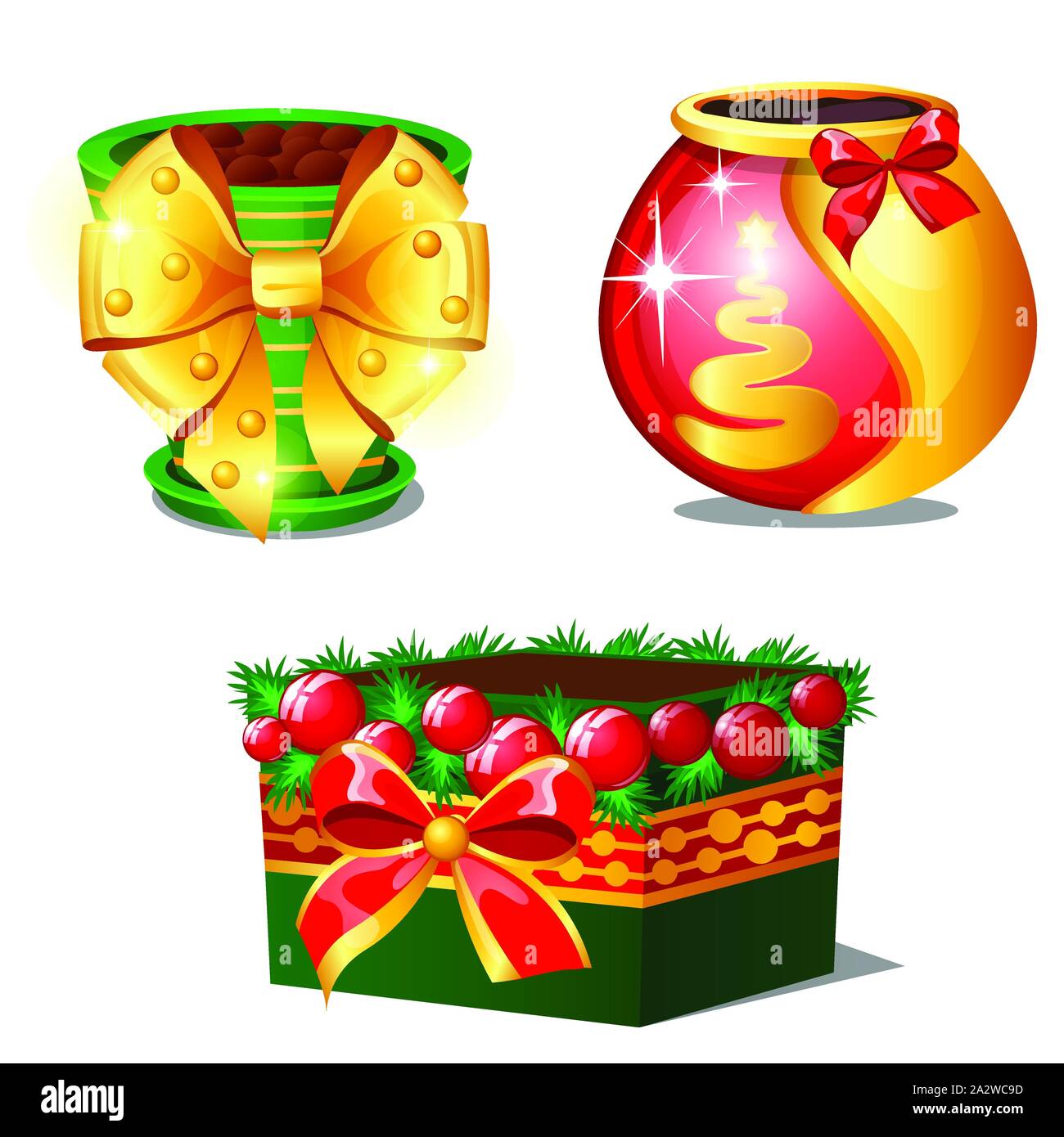 Seasonal handmade gift box Stock Vector Images - Alamy