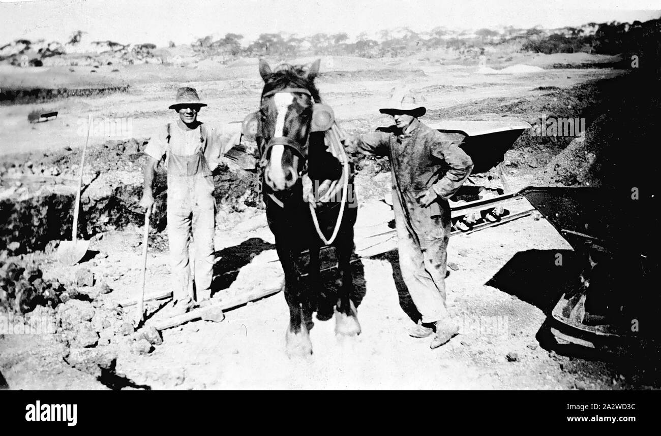 Negative - Bronzewing, via Ouyen, Victoria, 1928, Two men and their ...