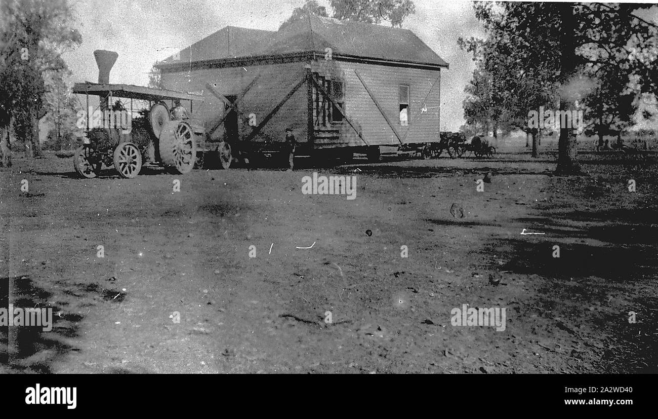 Negative - Katamatite District, Victoria, circa 1925, A steam engine ...