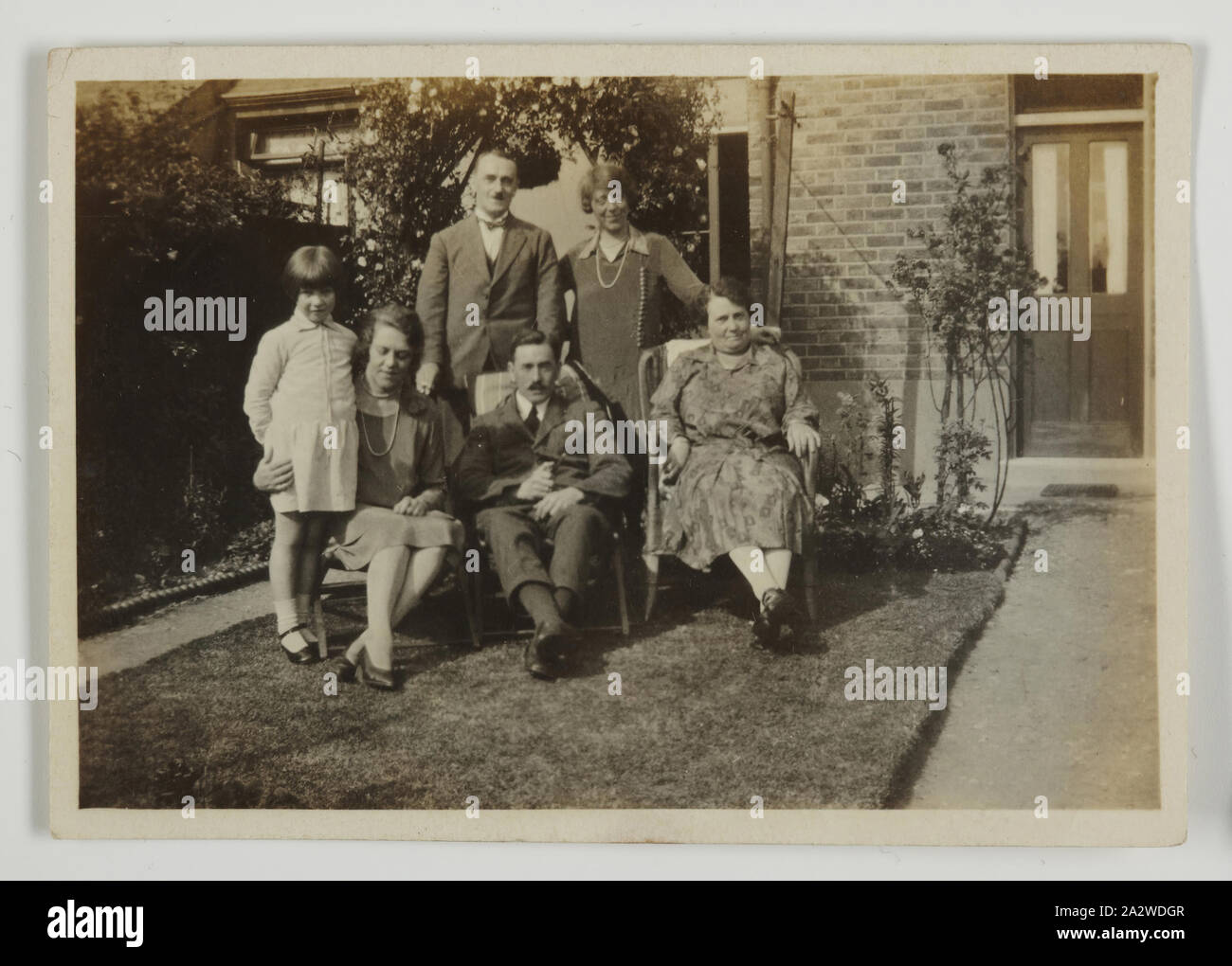 Photograph - Alice, Bert, Liz, Len & Two Others in Garden, England ...