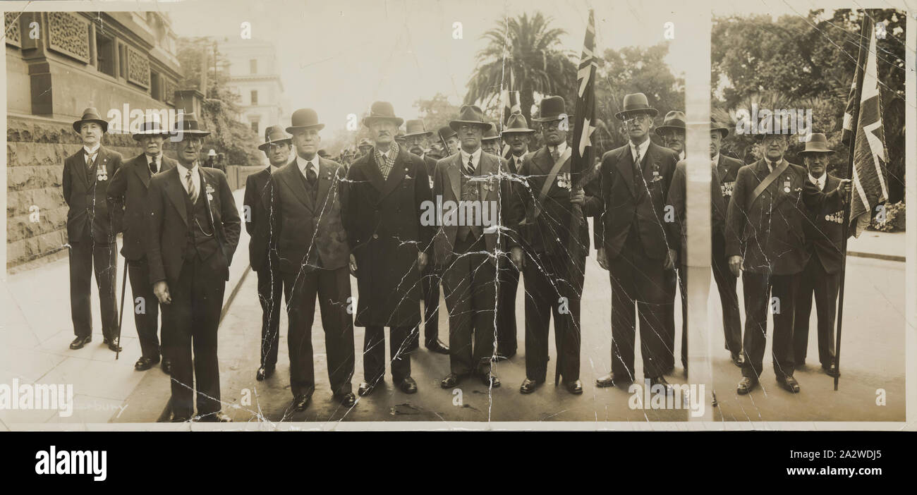 Photograph - Anzac Day Marchers, Melbourne, circa 1930s, Panoramic ...