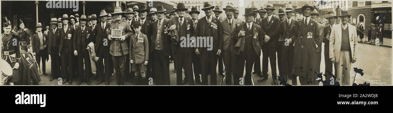 Photograph - Anzac Day Marchers, Melbourne, circa 1930s, Panoramic ...
