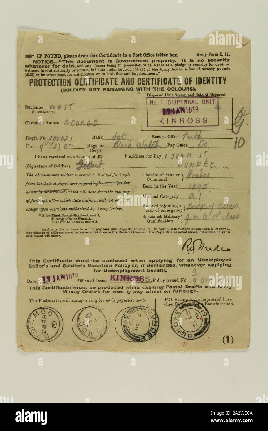 Wwii Enlisted Id Card