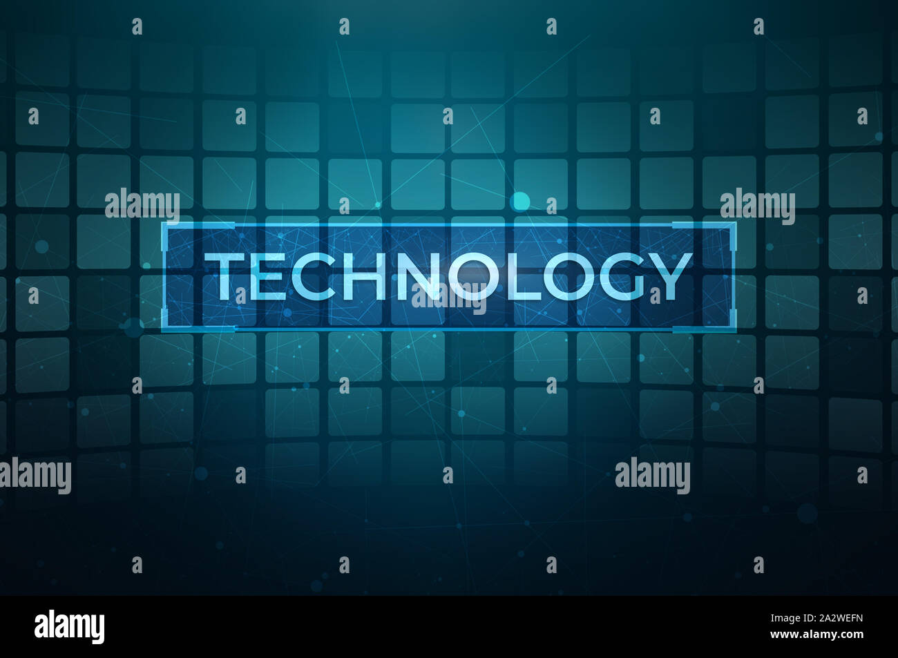 Technology Text Sign display on a futuristic abstract background Stock ...