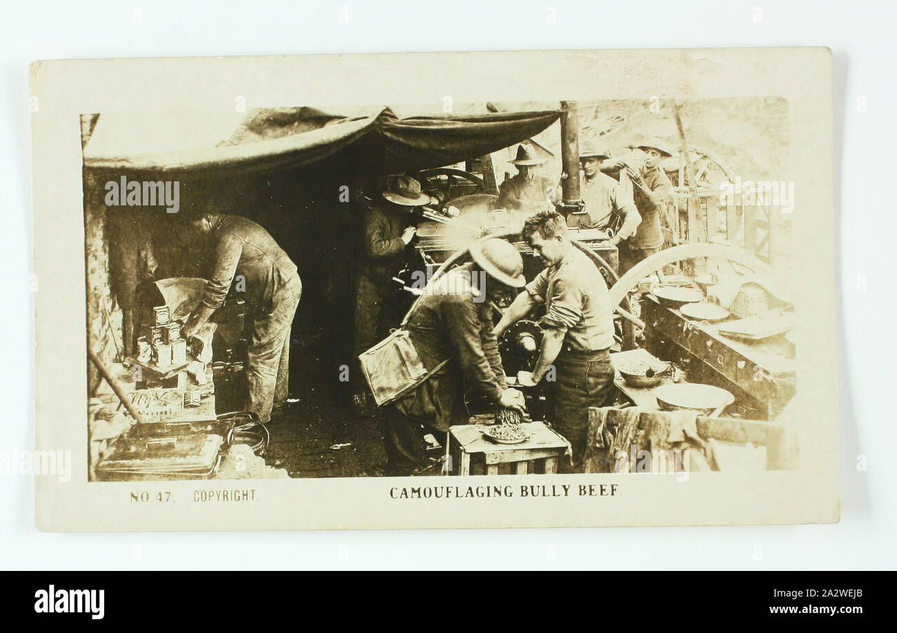 Cigarette Card - 'Camouflaging Bully Beef', Official World War I ...