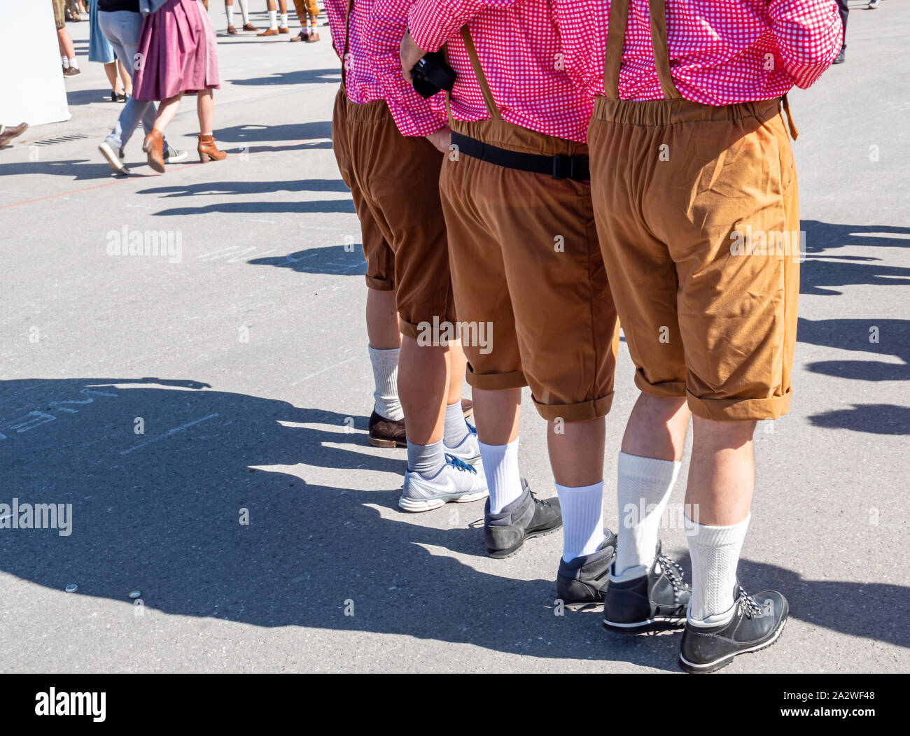 Men in traditional costume at the Oktoberfest in Germany Stock Photo ...
