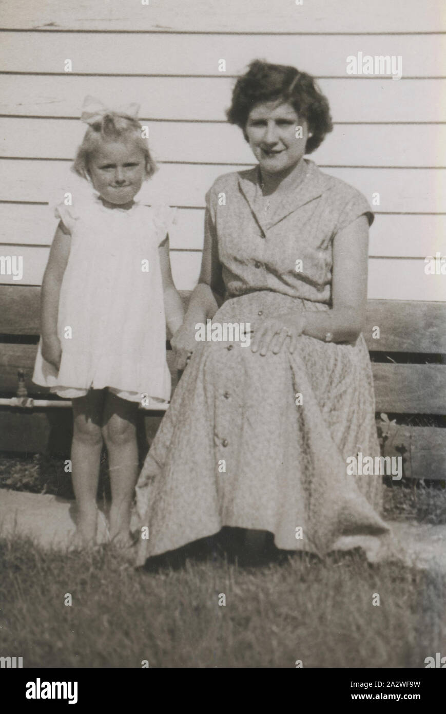 Photograph - Eileen & Susan Leech Outside their House, Frankston, circa ...