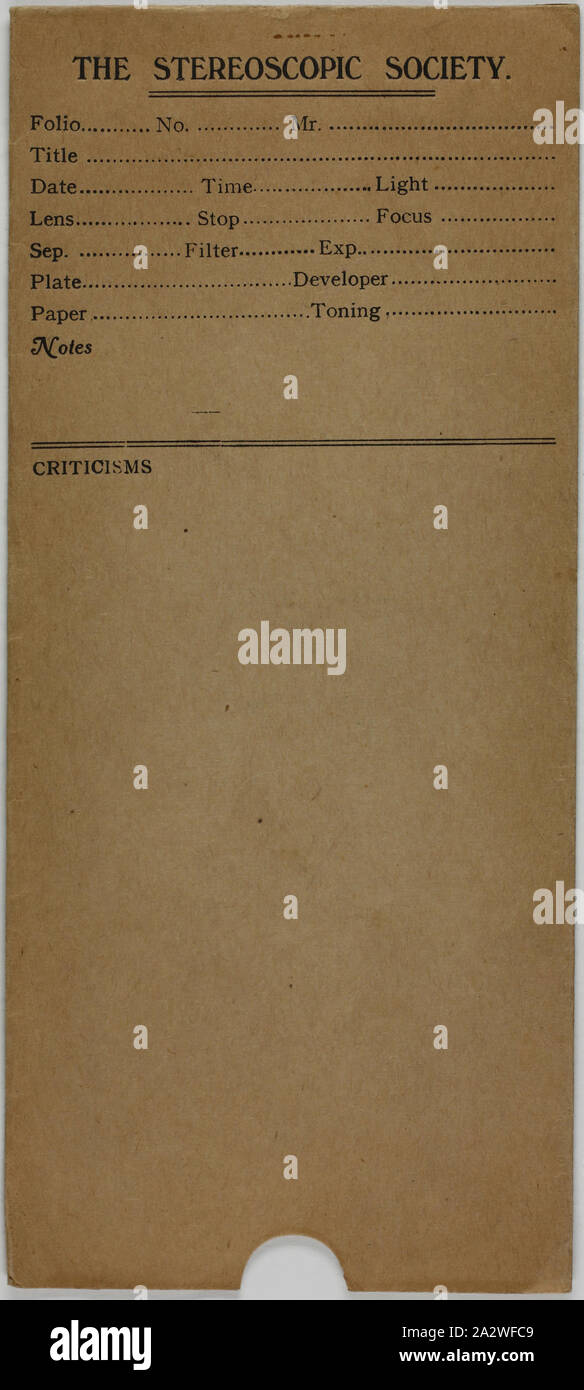 Stereoscopic society hi-res stock photography and images - Alamy