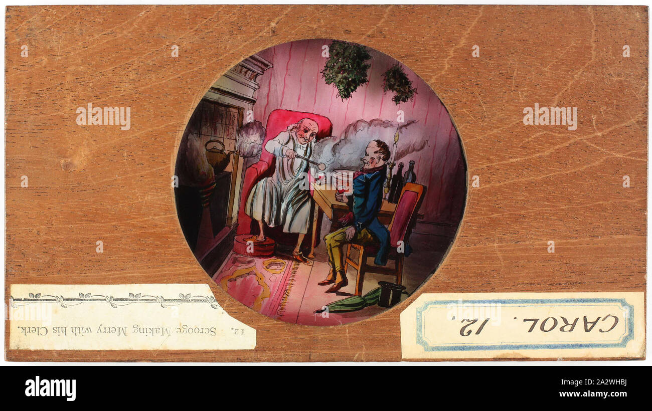 Lantern Slide - A Christmas Carol, 'Scrooge Making Merry with his Clerk ...