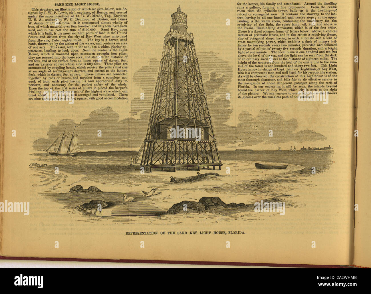Representation of the Sand Key Light House, Florida / S.E. Brown Stock ...