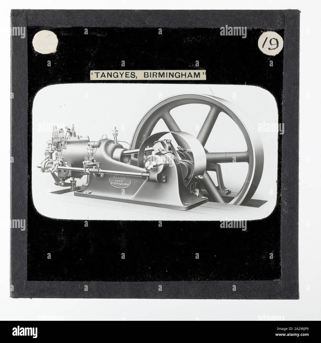 Lantern Slide - Tangyes Ltd, Horizontal Gas Engine, circa 1910, Tangye ...