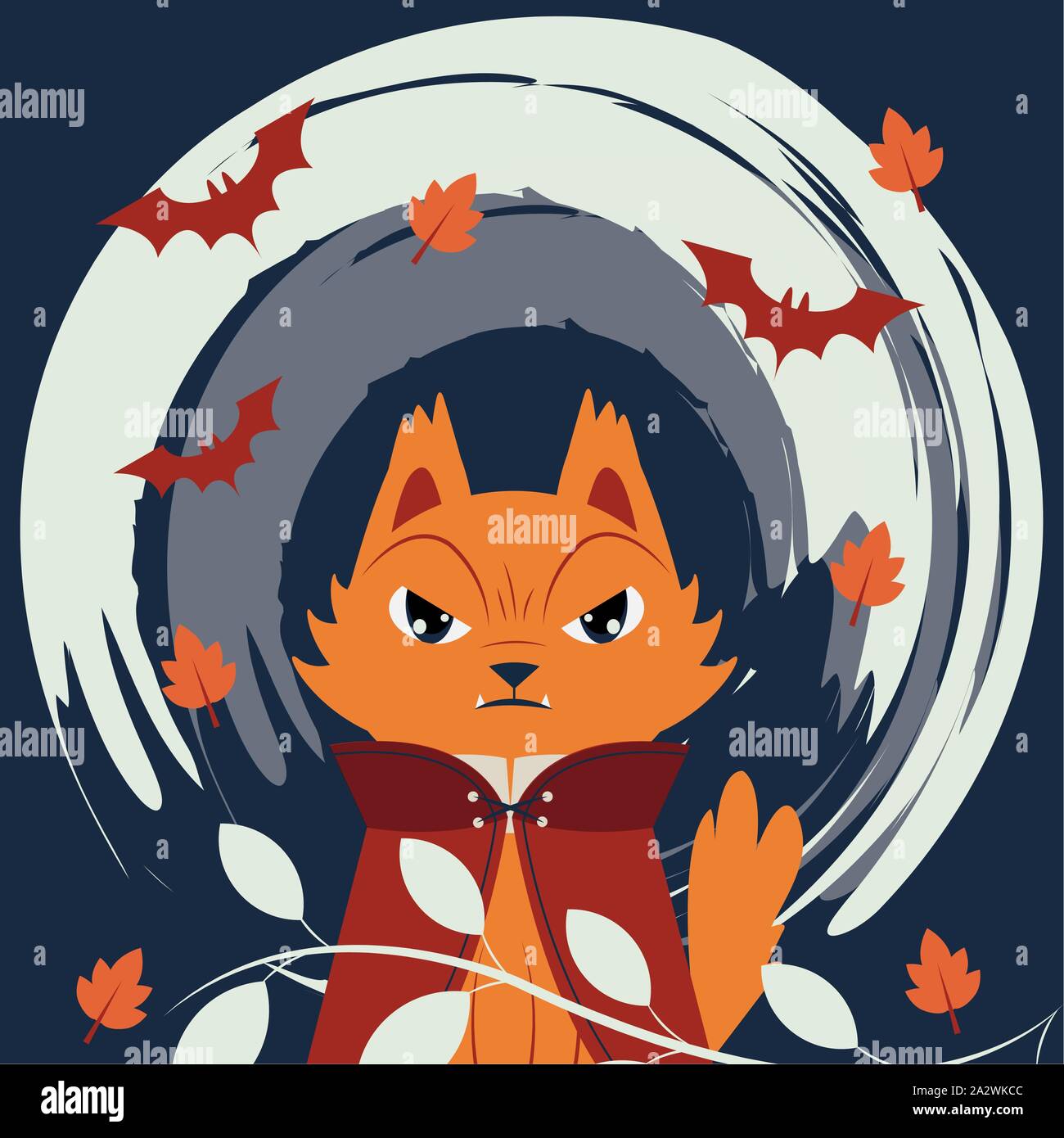 halloween cat disguised of dracula character Stock Vector Image & Art ...