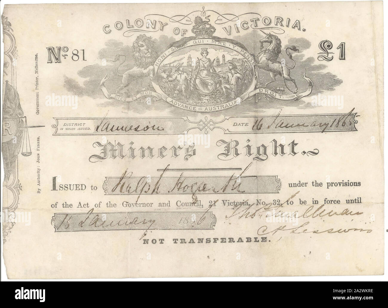 Miners right issued hi-res stock photography and images - Alamy