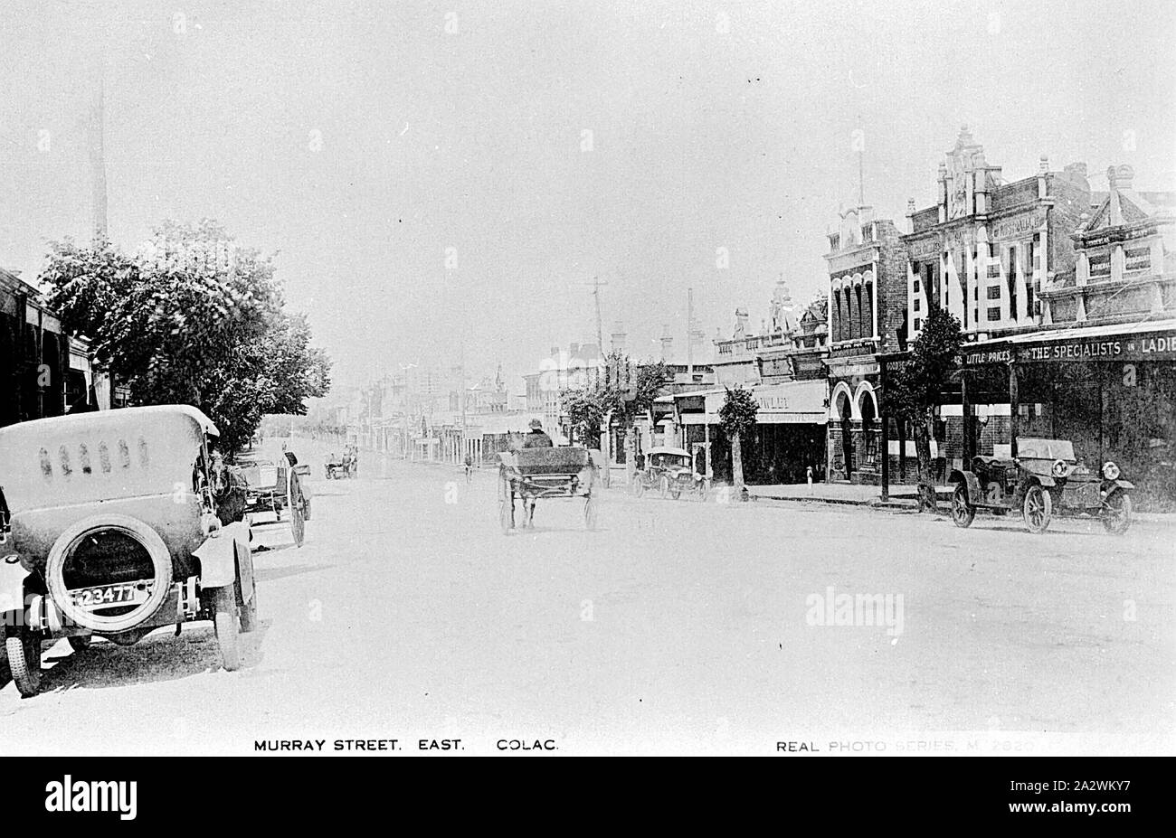 Negative - Colac, Victoria, circa 1925, Murray Street, Colac with motor ...