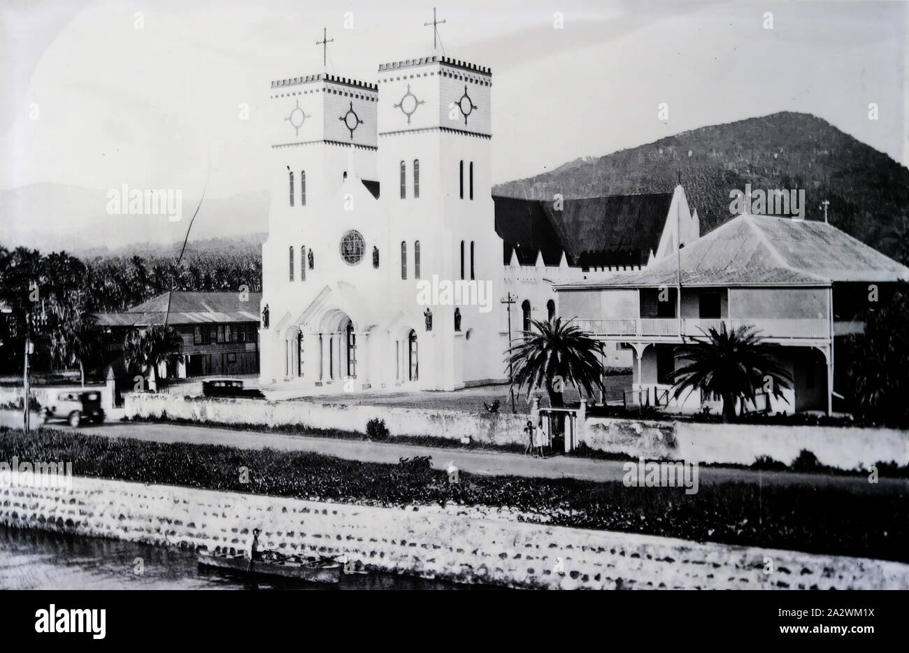 Lantern Slide - Catholic Cathedral & Presbytery, Apia, Samoa, circa ...