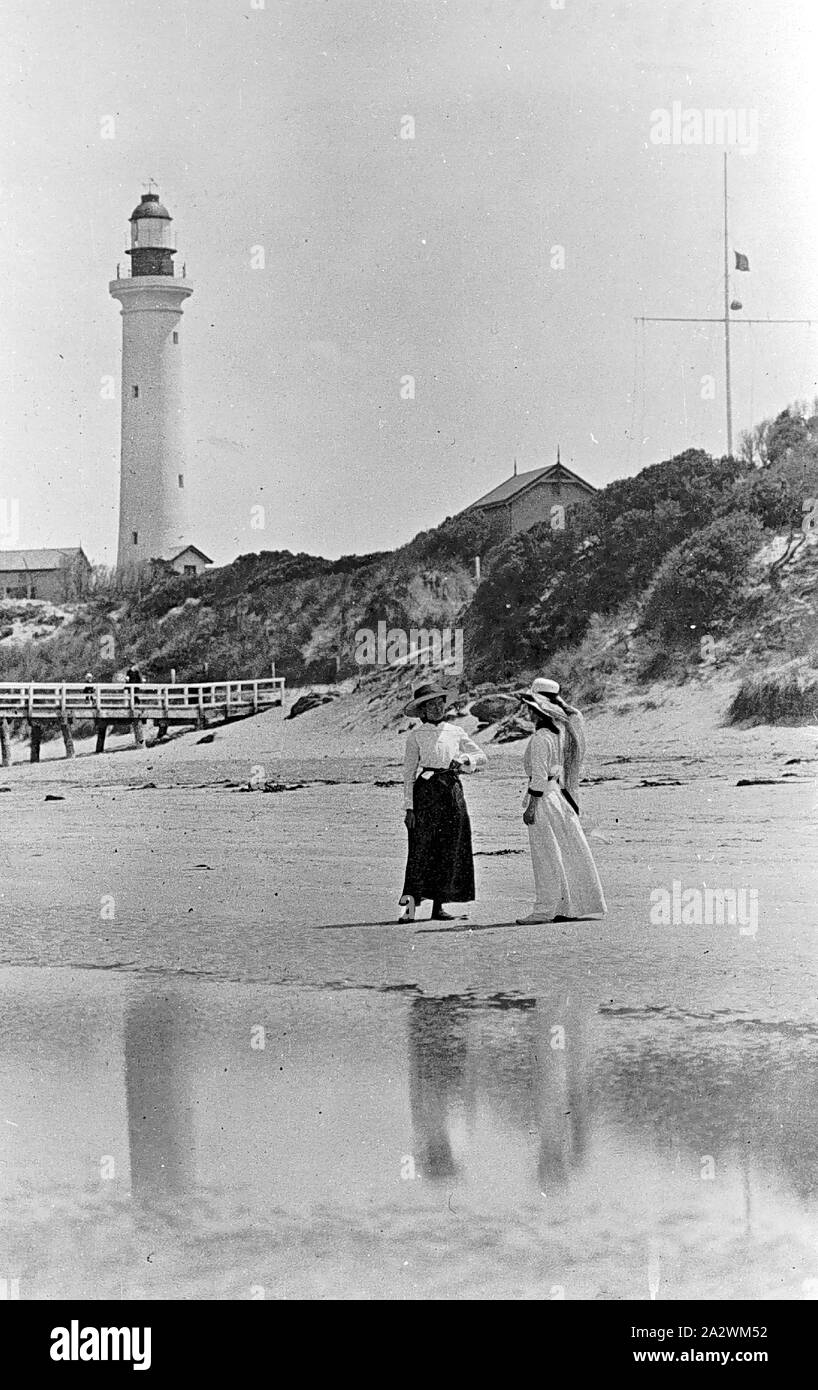 Negative - Three Women on Beach Near Lighthouse, Point Lonsdale ...