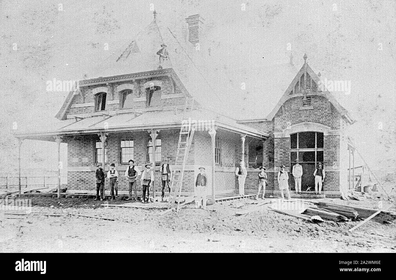 Negative - Building a State School, Mildura, Victoria, circa 1885 ...