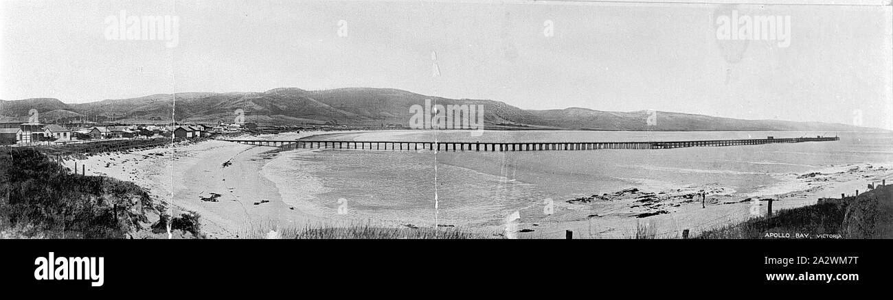 Negative - Panoramic View of the Jetty, Apollo Bay, Victoria, circa ...