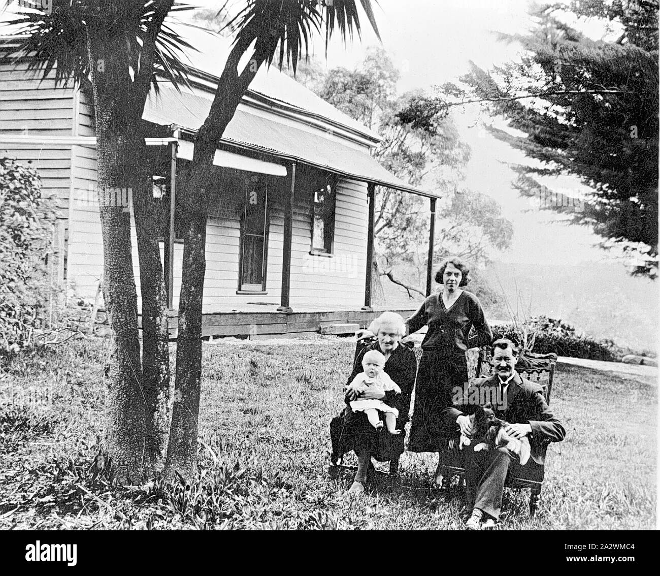 Negative - Harridge Family Seated in Garden, Smythesdale, Victoria ...
