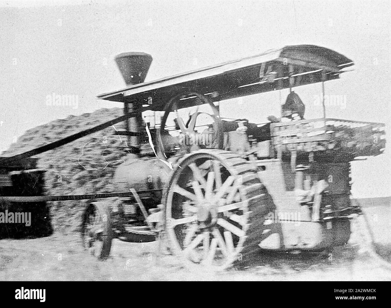 Negative - Steam Traction Engine, Smeaton, Victoria, 1936, Steam ...