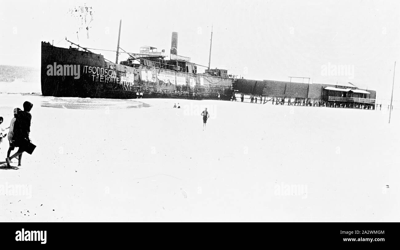 Negative - Ship 'Malaita' Aground on the Beach, Port Melbourne ...