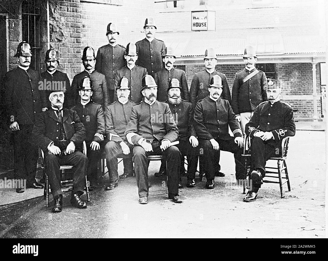 Negative - Group Portrait of Policemen at Police Station, Ballarat ...