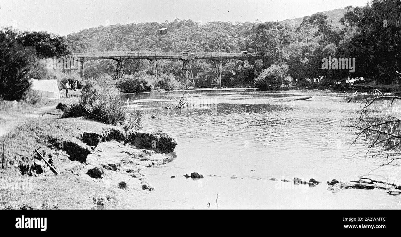 Negative - Bridge Over the Yarra River, Warrandyte, Victoria, Apr 1925 ...