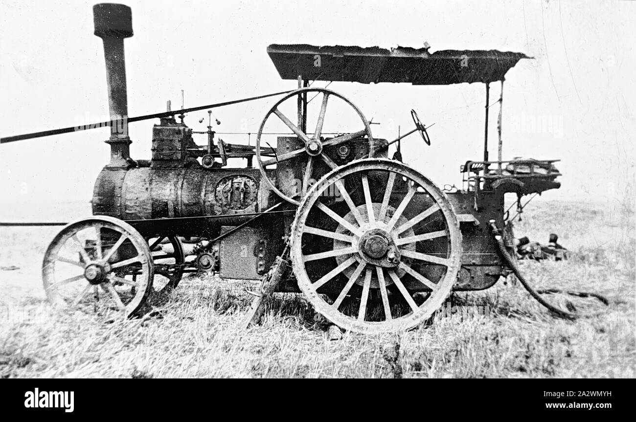 Negative - Steam Traction Engine, Lake Goldsmith, Victoria, circa 1925 ...