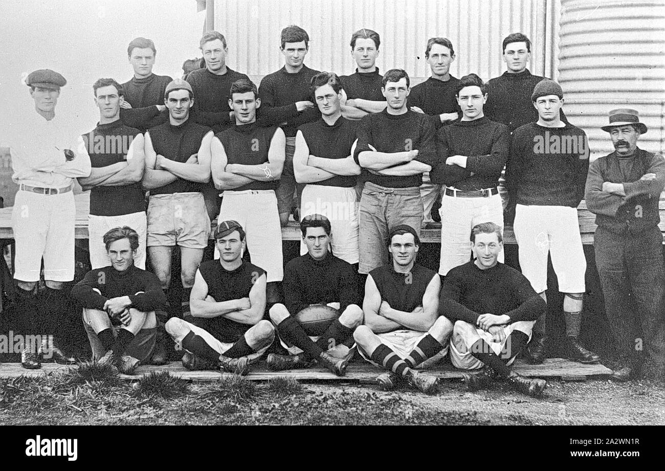 Negative - Members of the Moyston Football Team, Moyston, Victoria, pre ...