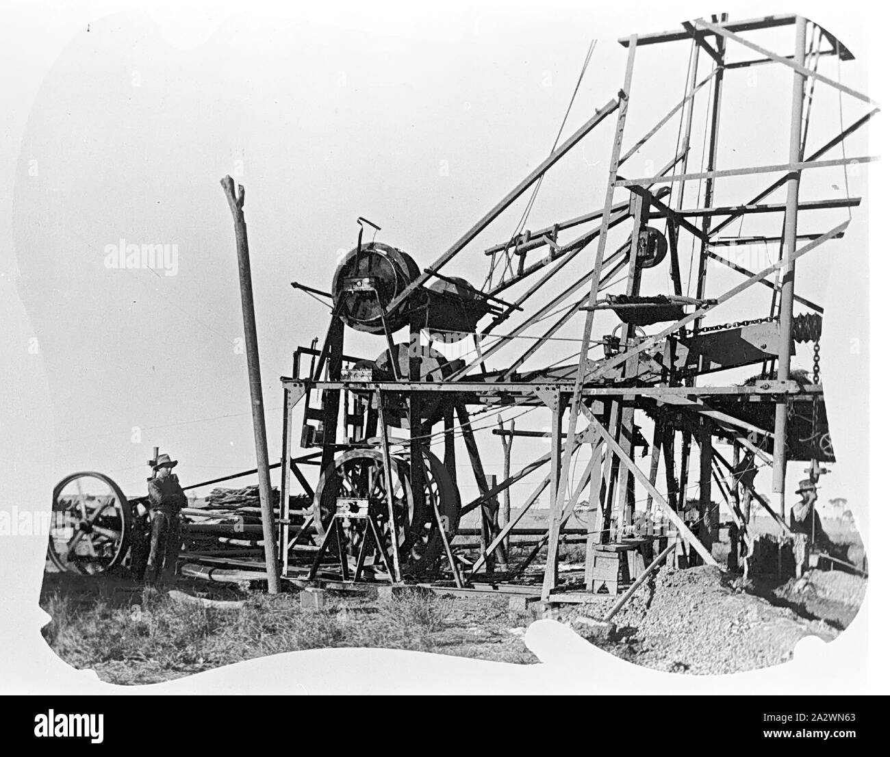 Negative - Machinery for an Artesian Bore on 'Portland Downs' Station ...