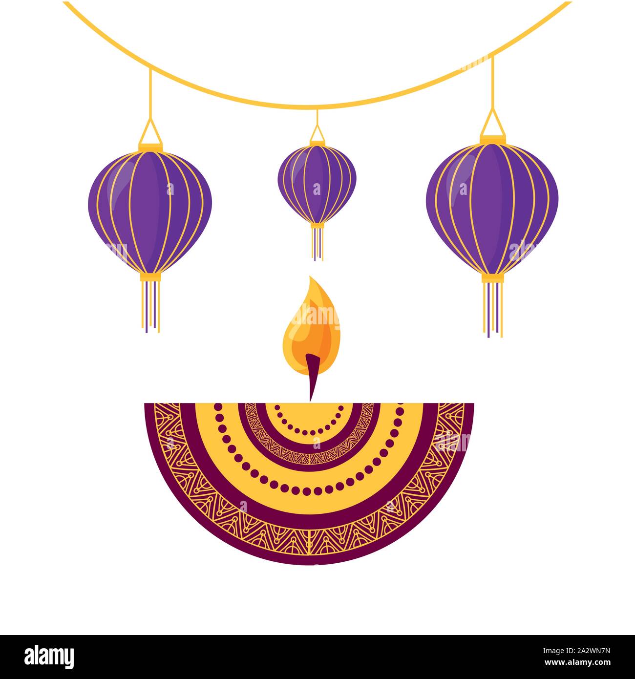 Diwali lamps candle Cut Out Stock Images & Pictures - Alamy