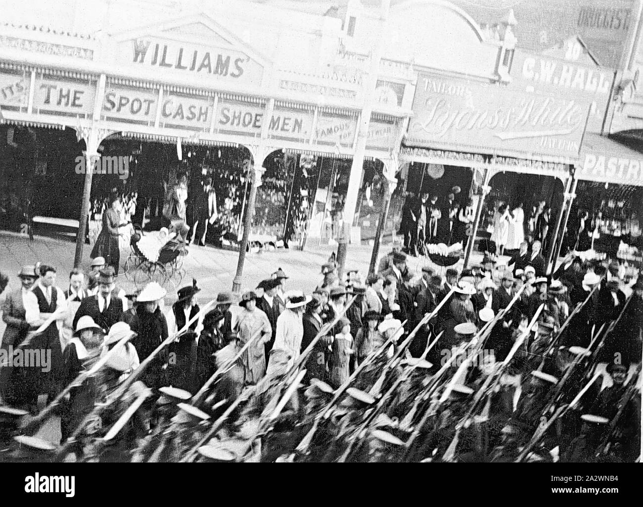 Negative - Parade of Soldiers of the 39th Battalion, Ballarat, Victoria ...