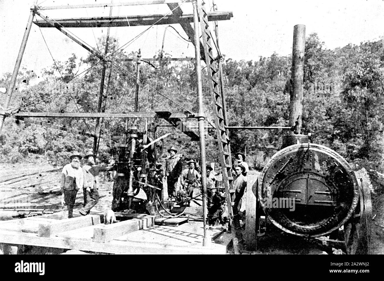 Negative - Drill & Cornish Boiler, Ballarat, Victoria, circa 1875 ...