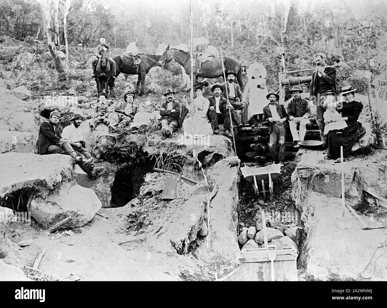 Negative - Mafeking, Grampians, Victoria, 1900, Miners and their ...