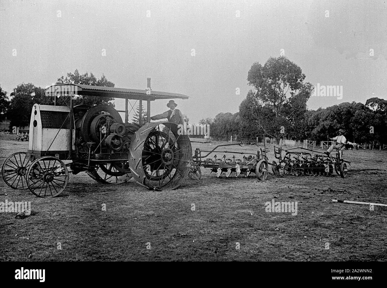 Negative - Hopetoun, Victoria, circa 1895, The first tractor in ...