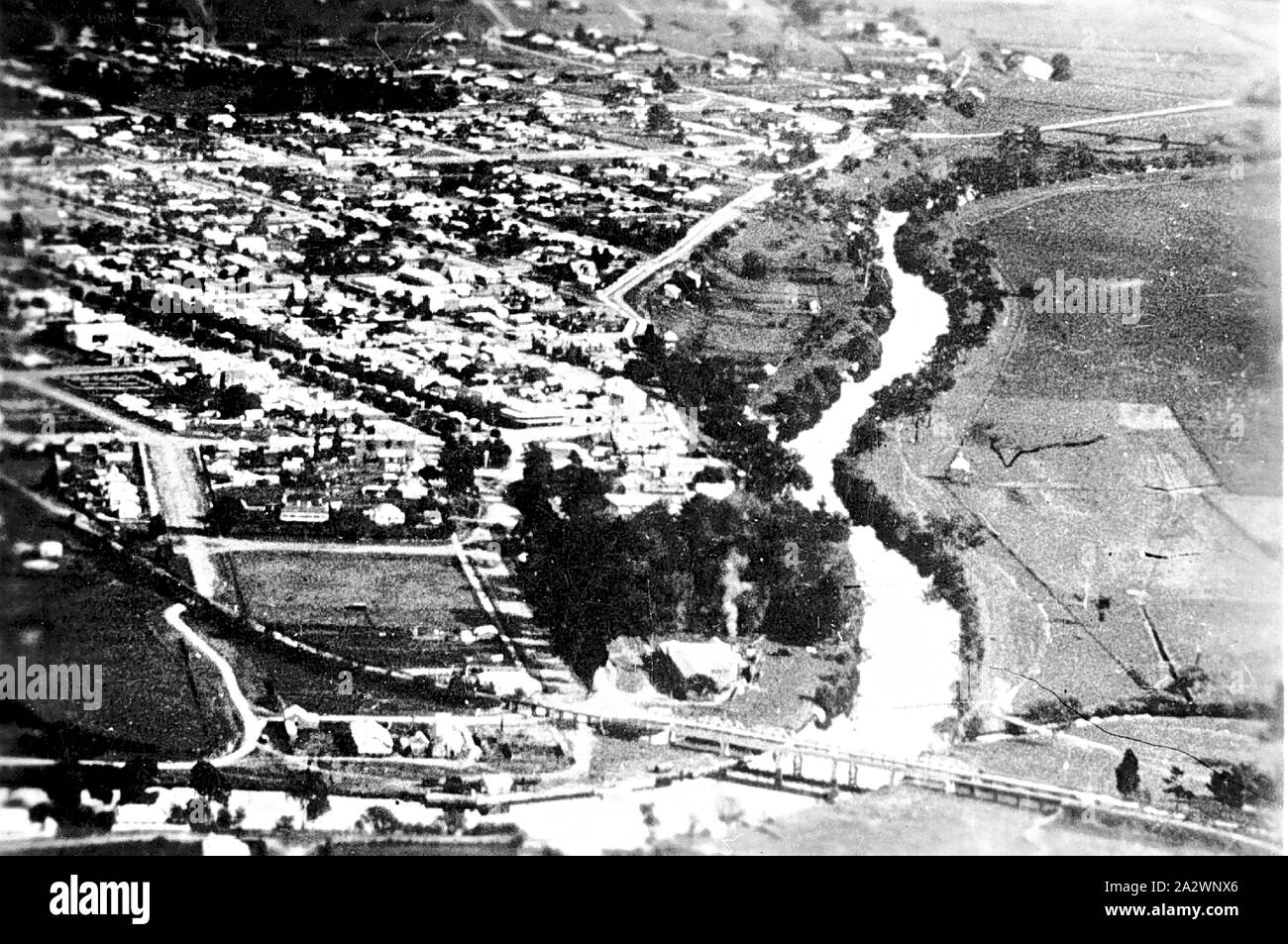 Negative - Bairnsdale, Victoria, circa 1935, An aerial view of ...