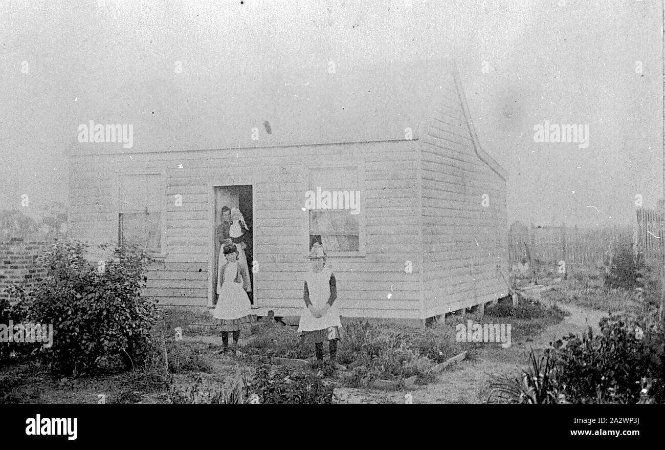 Negative - Linton District (?), Victoria, circa 1890, A woman, holding ...