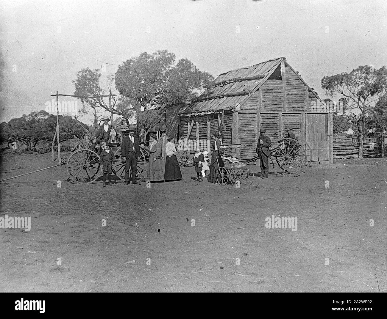 Negative - Balranald, New South Wales, pre 1910, A group of people with ...