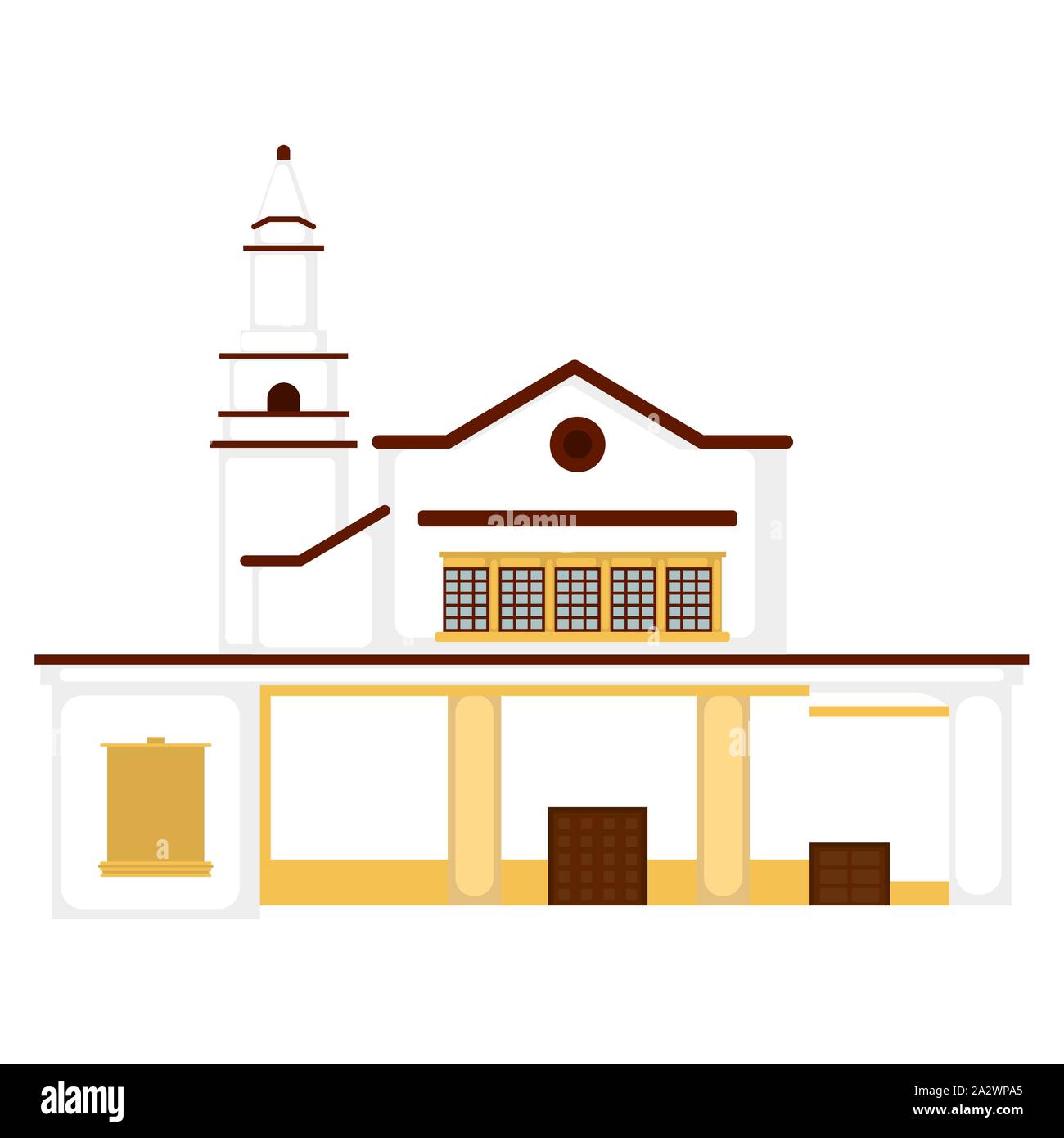Isolated church building on a white background - Vector Stock Vector ...